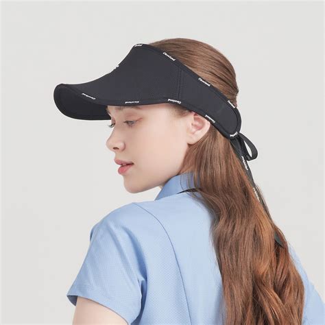 클리브랜드 골프웨어 105 추가할인 로고플레이 리본장식 곡선패턴 여성 골프썬캡골프바이저cgwcp32593bk