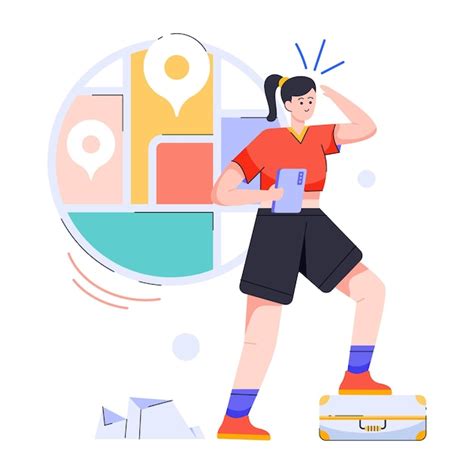 내비게이션의 평면도 보기 프리미엄 벡터