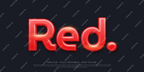Premium Vector Red 3d Text Effect