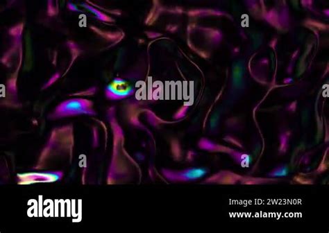 3d Abstract Iridescent Wavy Animation Loop Vibrant Liquid Reflection Surface Neon Holographic