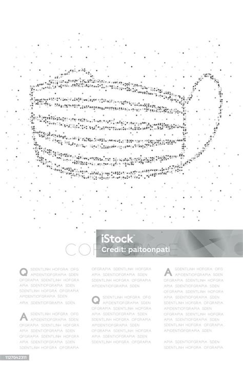 먼지 마크 또는 미 립 자 인공 호흡기 추상적인 기하학적 원형 도트 픽셀 패턴 오염 오후 25 개념 블랙 컬러 그림 복사 공간