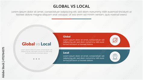 Global Vs Local Versus Comparison Opposite Infographic Concept For