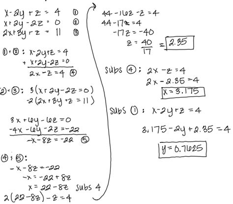 substitution elimination and matrices algebra ii quadratic