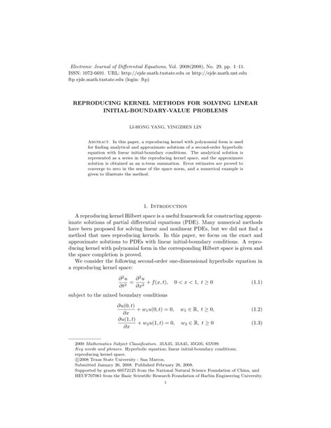 Pdf Reproducing Kernel Methods For Solving Linear Initial Boundary