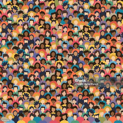 다문화 군중 다른 남자와 여자의 그룹입니다 젊은이 성인 및 노인 유럽인 아시아인 아프리카인 아라비아인 텅 빈 얼굴 벡터