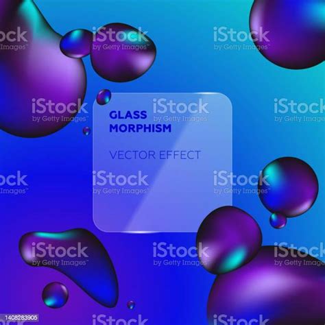 유리 모피즘 카드 템플릿 액체 그라디언트 모양 추상 예술 스톡 일러스트레이션 3d 기하학적 모양의 유리 형태 개념 젖빛 유리 효과 글래스모피즘에 대한 스톡 벡터 아트 및