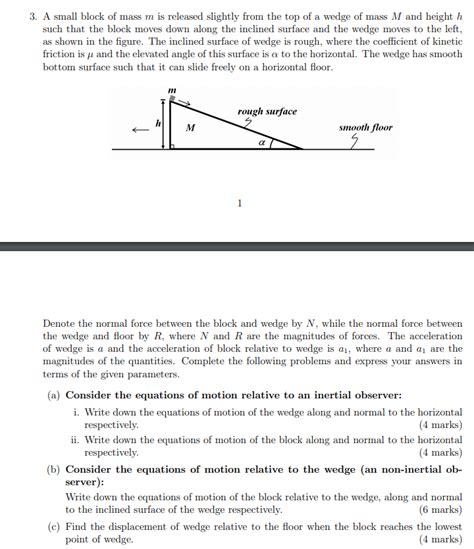 Solved 3 A Small Block Of Mass M Is Released Slightly From Chegg Com