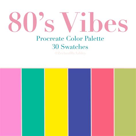 80s Color Palette 80s Color Chart Auhg