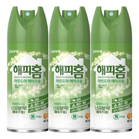 해피홈 아웃도어 에어로솔 모기 진드기 기피제 150ml X 3개 홈플러스 익스프레스