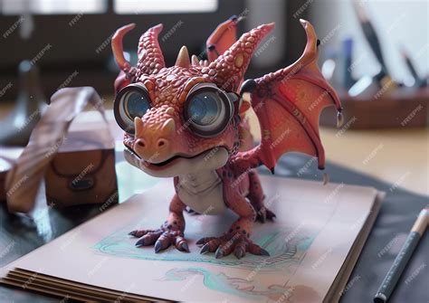 Premium Photo Adorable 3d Dragon Drawing