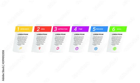 Vector Step Infographic Stack Chart Design With Icons And 6 Options Or Steps For Business