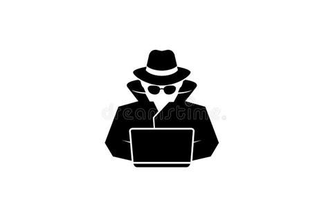 Black Hacker Or Software Engineer Symbol On White Background Co Stock Vector Illustration Of