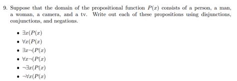 solved 9 suppose that the domain of the propositional