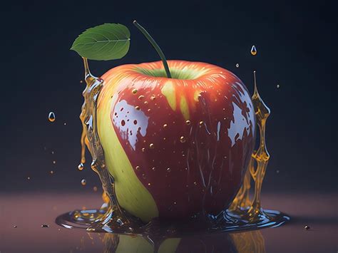 Premium Ai Image Unveiling Creativity Exploring Generative Ai With Drenched Apple