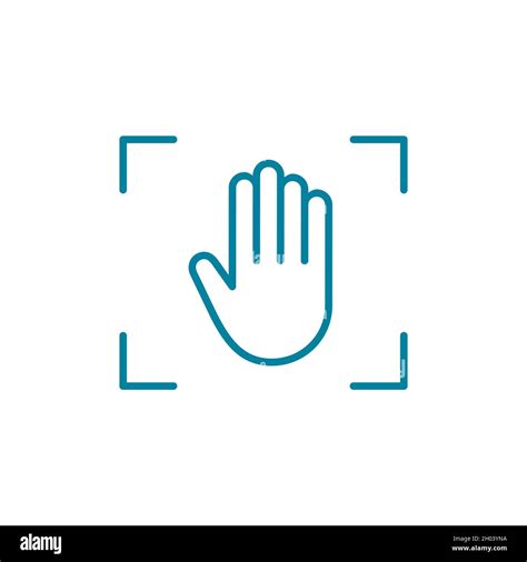 Palm Scan Line Icon Biometric Hand Scan Palm Print Recognition