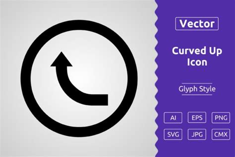 Vector Curved Up Glyph Icon Graphic By Muhammad Atiq · Creative Fabrica