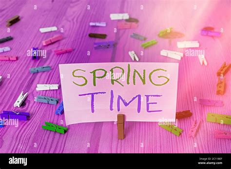 Word Writing Text Spring Time Business Photo Showcasing Temperate Season Of The Year Identified