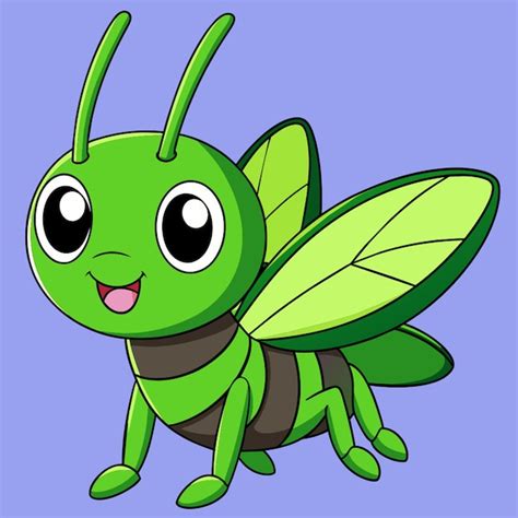 A Cartoon Image Of A Green Bee With A Green Wings Premium Ai