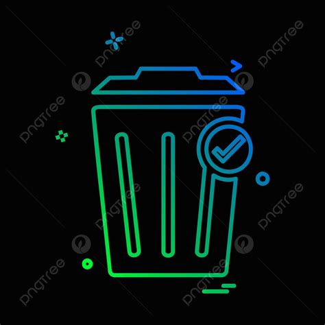 Trash Vector Hd Png Images Trash Icon Design Vector Rubbish Bucket