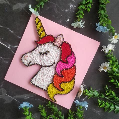 Unicorn String Art Pink Quirkyfy