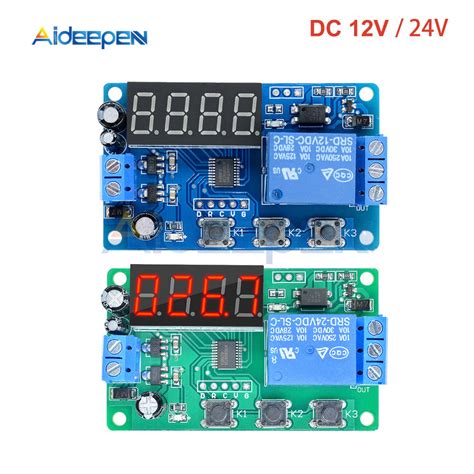 Dc 12v 24v Time Delay Relay Module 3 Button 4 Digit Digital Tube Relay Aideepen