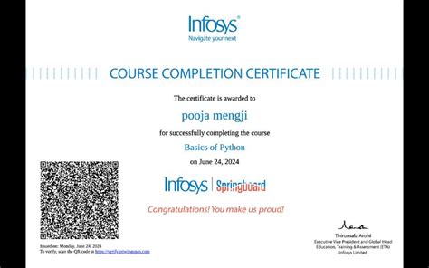 Pooja Mengji On Linkedin Infosysspringboard Infosys Certificate