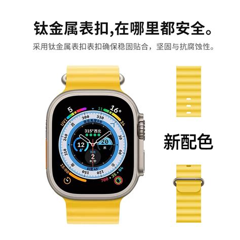 适用applewatch ultra海洋表带iwatch8苹果S8手表SE硅胶S7高级7运动S6创意6 5 4 3代新款49mm男女智能