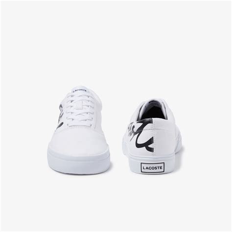Mens Jump Serve Lace Canvas Logo Signature Trainers White And Black