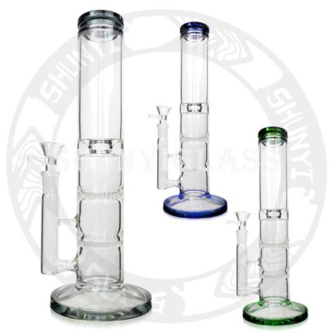 125′ ′ Double Honeycomb Perc Dab Rig Recycler Glass Pipe Smoking Water