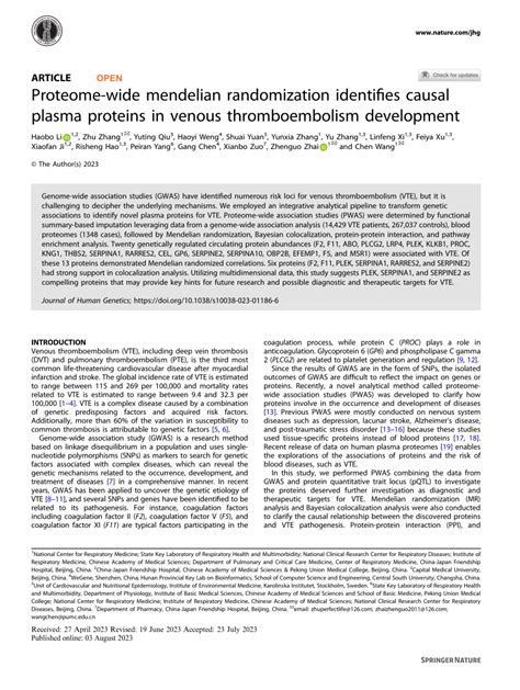 Pdf Proteome Wide Mendelian Randomization Identifies Causal Plasma Proteins In Venous