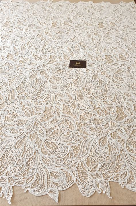 Ivory Floral Pattern Macrame Lace Fabric Guipure Lace Lace Fabric From Imperiallace Com