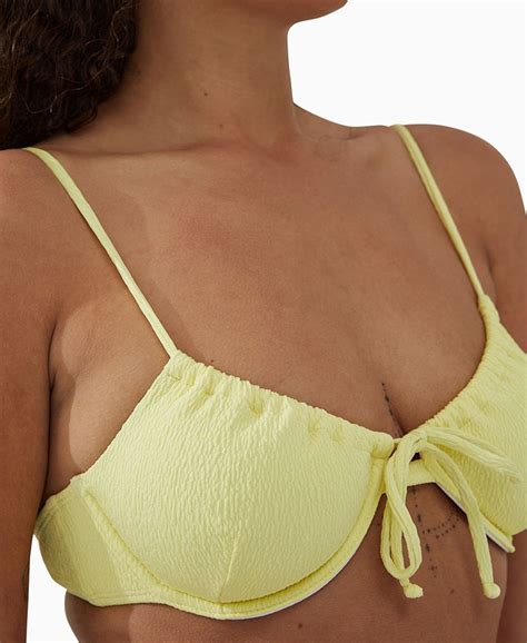 Cotton On Womens Textured Underwire Bikini Top And Reviews Swimsuits