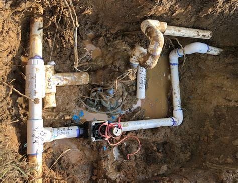 Water Pipe Control Control Manhole With The Pipe Connexions And The