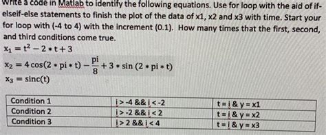 Solved You Have Three Conditions And Three Sets Of Data Use