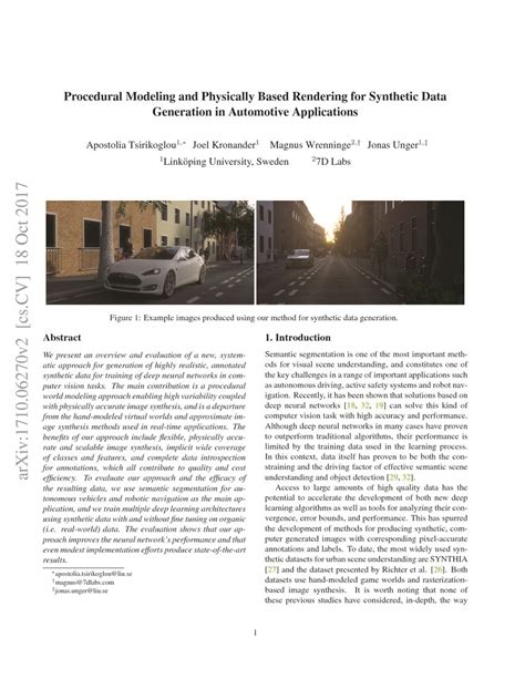 Procedural Modeling And Physically Based Rendering For Synthetic Data