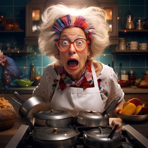 Premium Ai Image Crazy Chef Cooking In The Kitchen