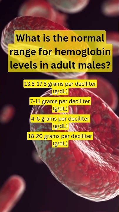 What Is The Normal Range For Hemoglobin Levels In Adult Males