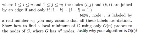 Suppose That You Re Given An Nxn Grid Graph G Annxn Chegg Com