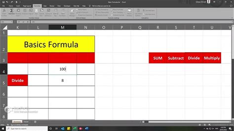 Basics Excel Formula Sum Subtract Multiply And Divideexcel Msexcel Formula Microsoftexcel