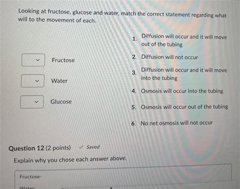Solved Looking At Fructose Glucose And Water Match The