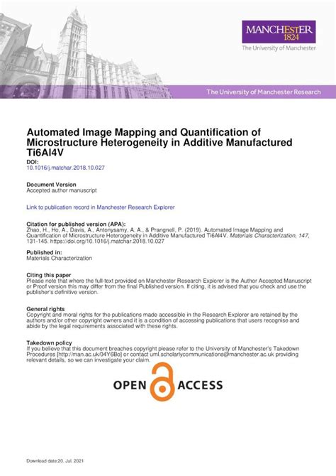 Pdf Automated Image Mapping And Quantification Of · 1 Automated Image Mapping And