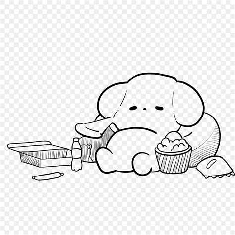 귀여운 게으른 만화 일러스트 강아지 아름다운 만화 장식 패턴 PNG 일러스트 및 PSD 이미지 무료 다운로드 Pngtree