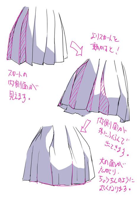 tutorial girl skirt プリーツスカートを考える pixiv スケッチの基本 スケッチのコツ スケッチ
