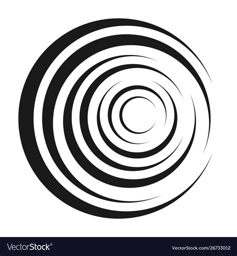 Circular Swirl Abstract Geometric Vortex Logo Vector Image