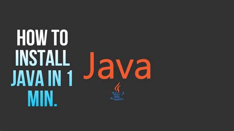How To Install Java Youtube
