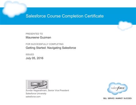 Salesforce Course Completion Certificate Pdf