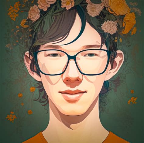Premium Ai Image Young Man Wearing Glasses