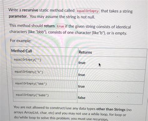 Solved Write A Recursive Static Method Called That Takes A Chegg