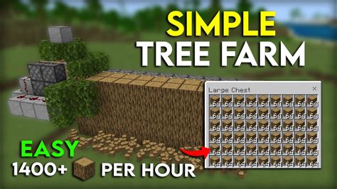Simple 1 19 Tree Farm Tutorial For Minecraft Bedrock Mcpe Xbox Ps4 Nintendo Switch Pc Youtube