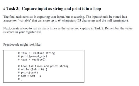 Solved Task 3 Capture Input As String And Print It In A